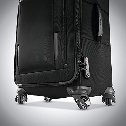 Samsonite Pro Travel Softside Expandable Luggage with Spinner Wheels, Black, Checked-Medium 25-Inch