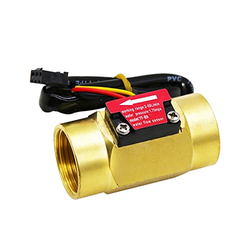 JAERB 3/4" Water Flow Sensor Brass Internal Thread 1.75MPa Sensor Turbine Flowmeter DC5~18V