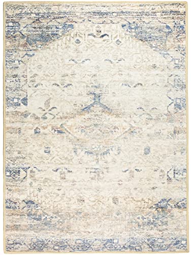 RORA Area Rug 2x3 Non-Slip Machine Washable Boho Vintage Distressed Neutral Small Entryway Rug Persian Throw Rug for Bedroom Kitchen Bathroom Low Profile