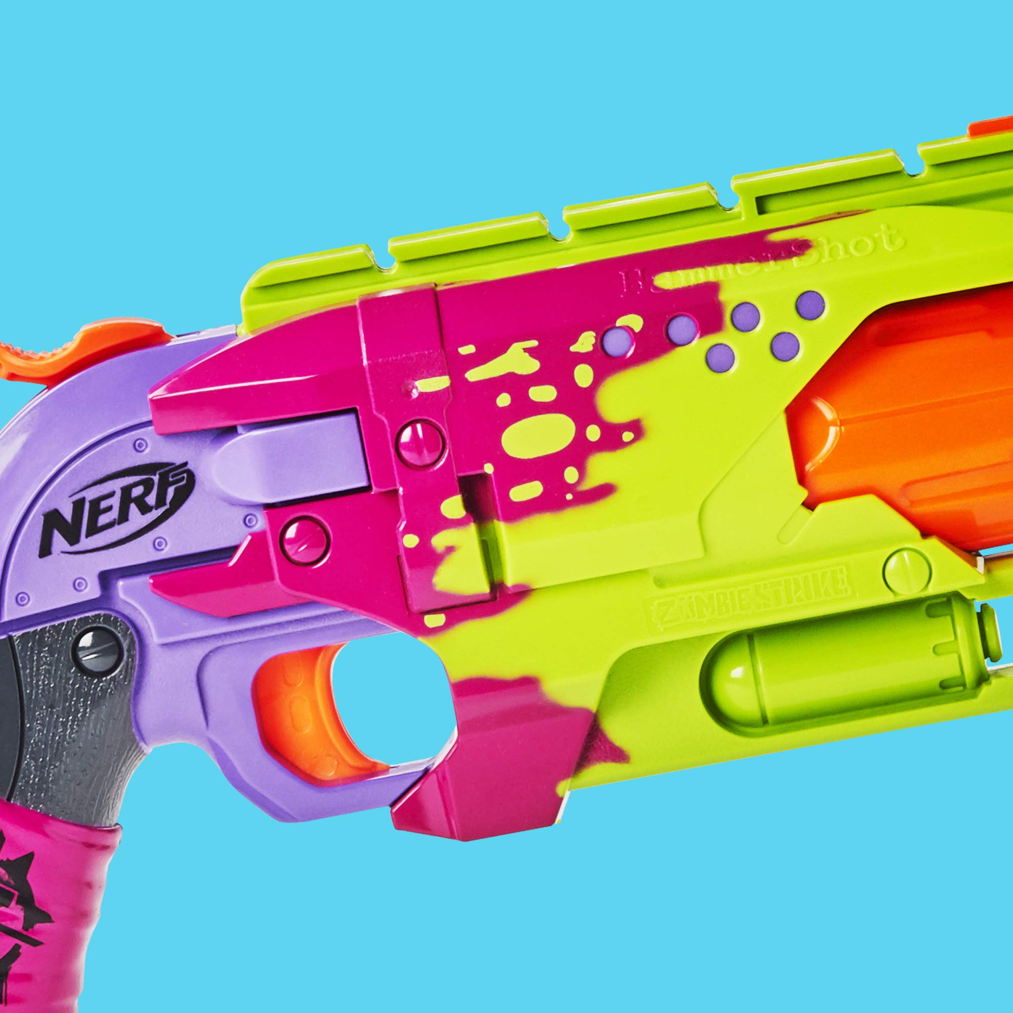 Nerf Zombie Strike Hammershot Blaster, Splatter (Amazon Exclusive)