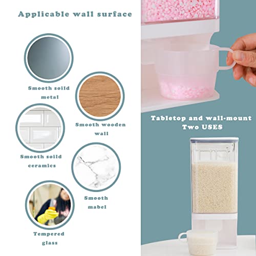 Sparktime Laundry Detergent Dispenser for Scent Booster Beads, Wall Mounted Dry Food Storage Container with Measuring Cups, Suitable for Rice, Beans, Solid Grain, Laundry Scent Beads(1500ml)