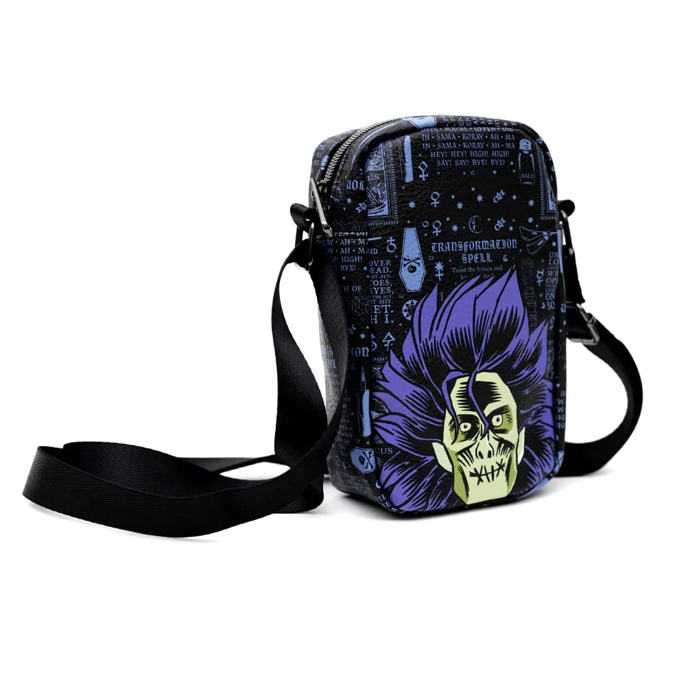 Disney Bag, Cross Body, Hocus Pocus Billy Butcherson Face and Spells Collage Black, Vegan Leather