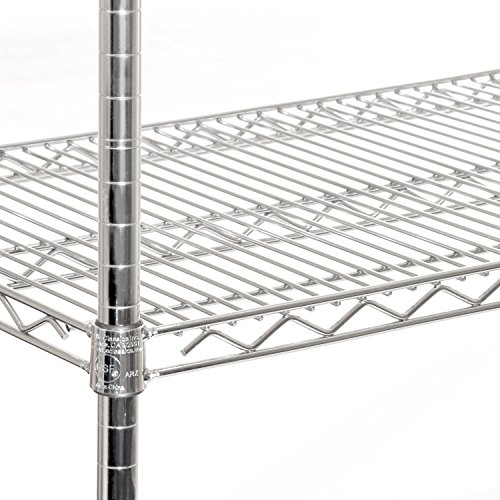Seville Classics UltraDurable Commercial-Grade 5-Tier NSF-Certified Wire Shelving with Wheels, 60" W x 18" D, Plated Steel