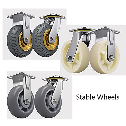 Generic Hand Trucks Steel Platform Truck with Foldable Handle Easy Storage Rolling Flatbed Cart for Home Office Warehouse Moving Hand Truck Push Cart (Size : 75 Mute fire)