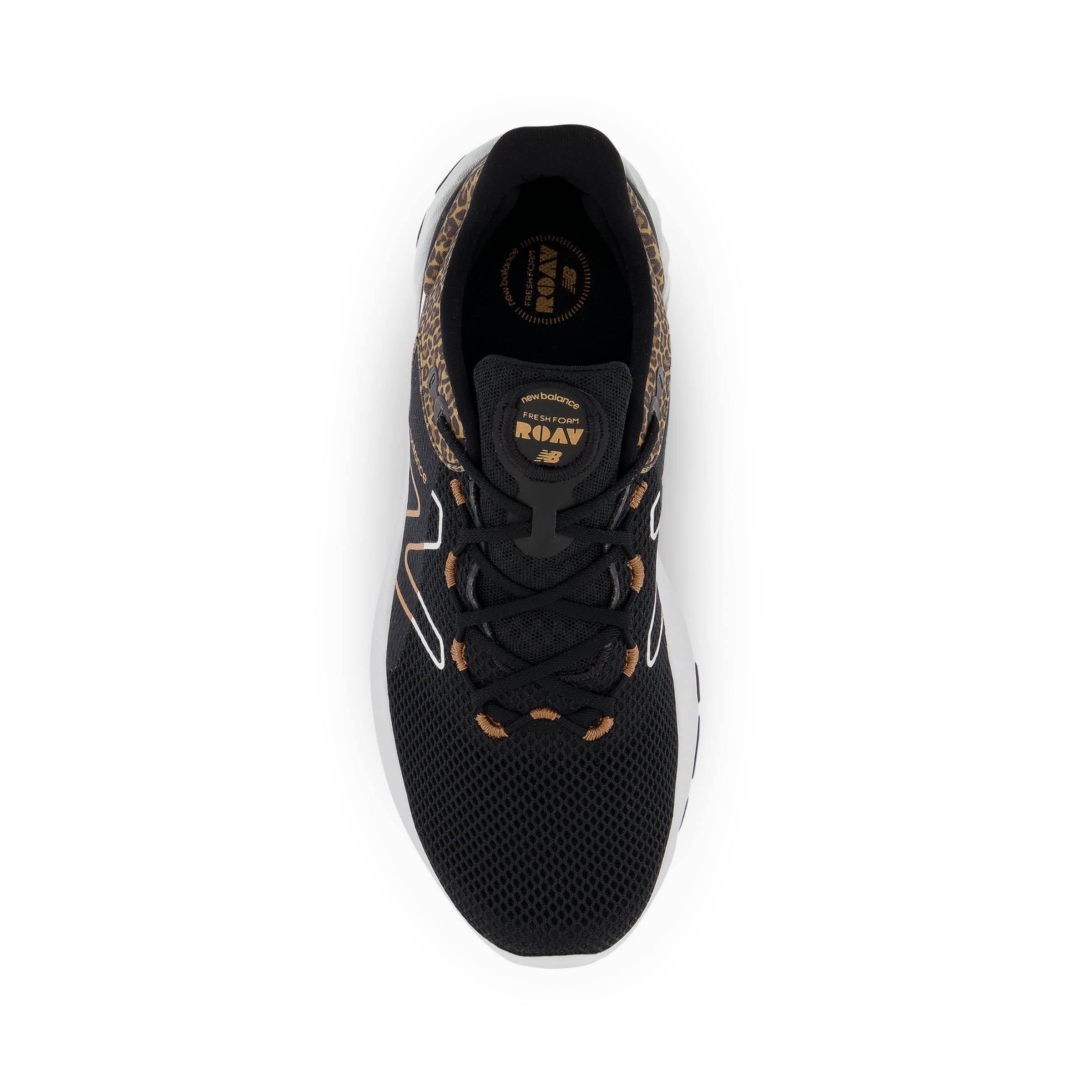 New Balance Kid's Fresh Foam Roav V2 Lace-up Sneaker, Black/White/Copper Metallic, 3 Little Kid