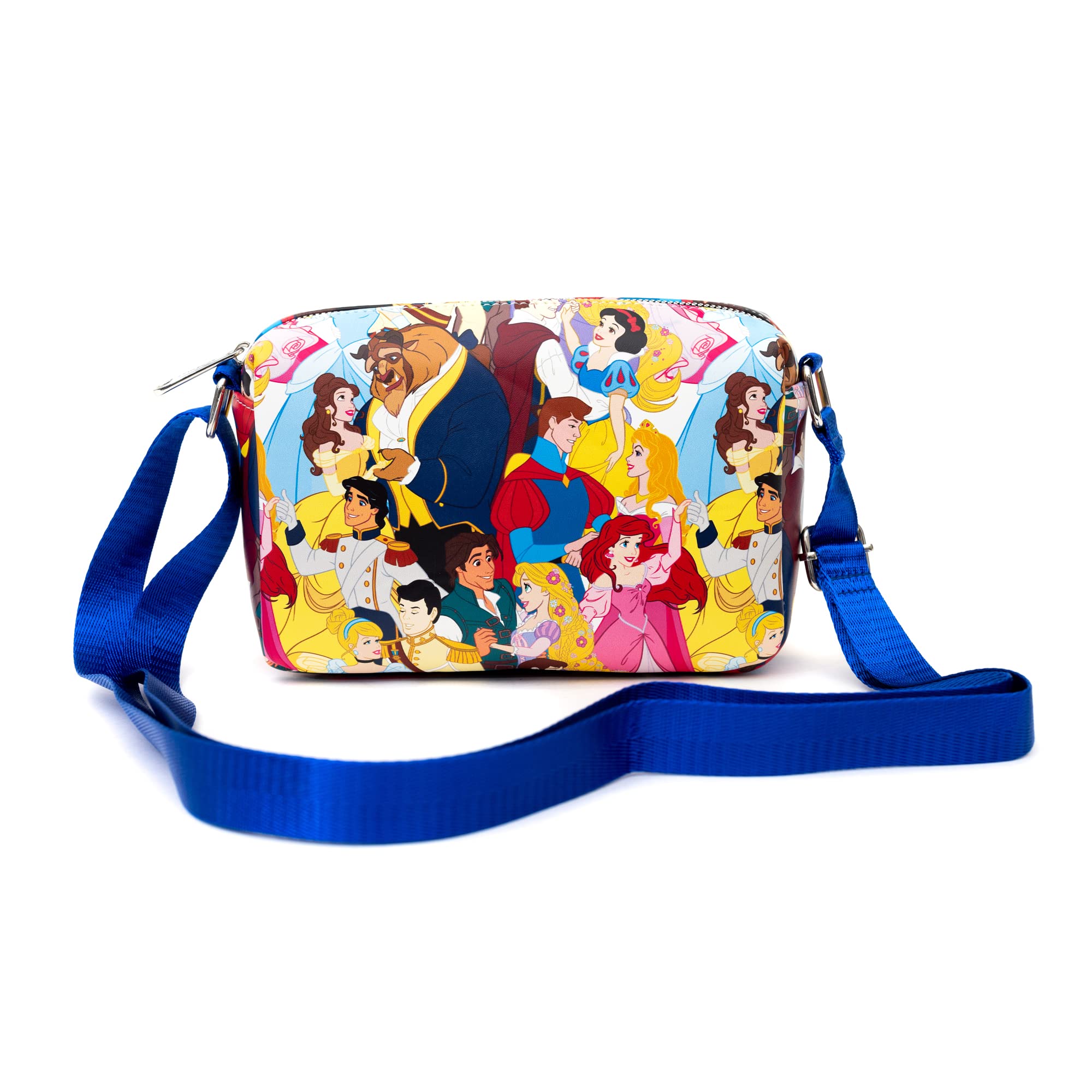 Disney Bag, Cross Body, Rectangle, Disney Princess and Prince Dancing Poses Stacked Collage, Vegan Leather