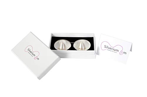 Silveriumom The Original Silver Nursing Cups - Nipple Shields for Nursing Newborn - 100% Pure Silver 999 Silver and Handmade - Nipple Covers Breastfeeding