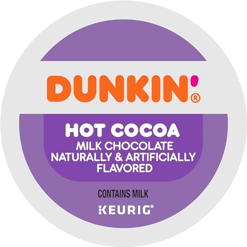 Dunkin' Donuts Milk Chocolate Hot Cocoa, Keurig K-Cup Pods, 22/Box (611227377215) (1261)