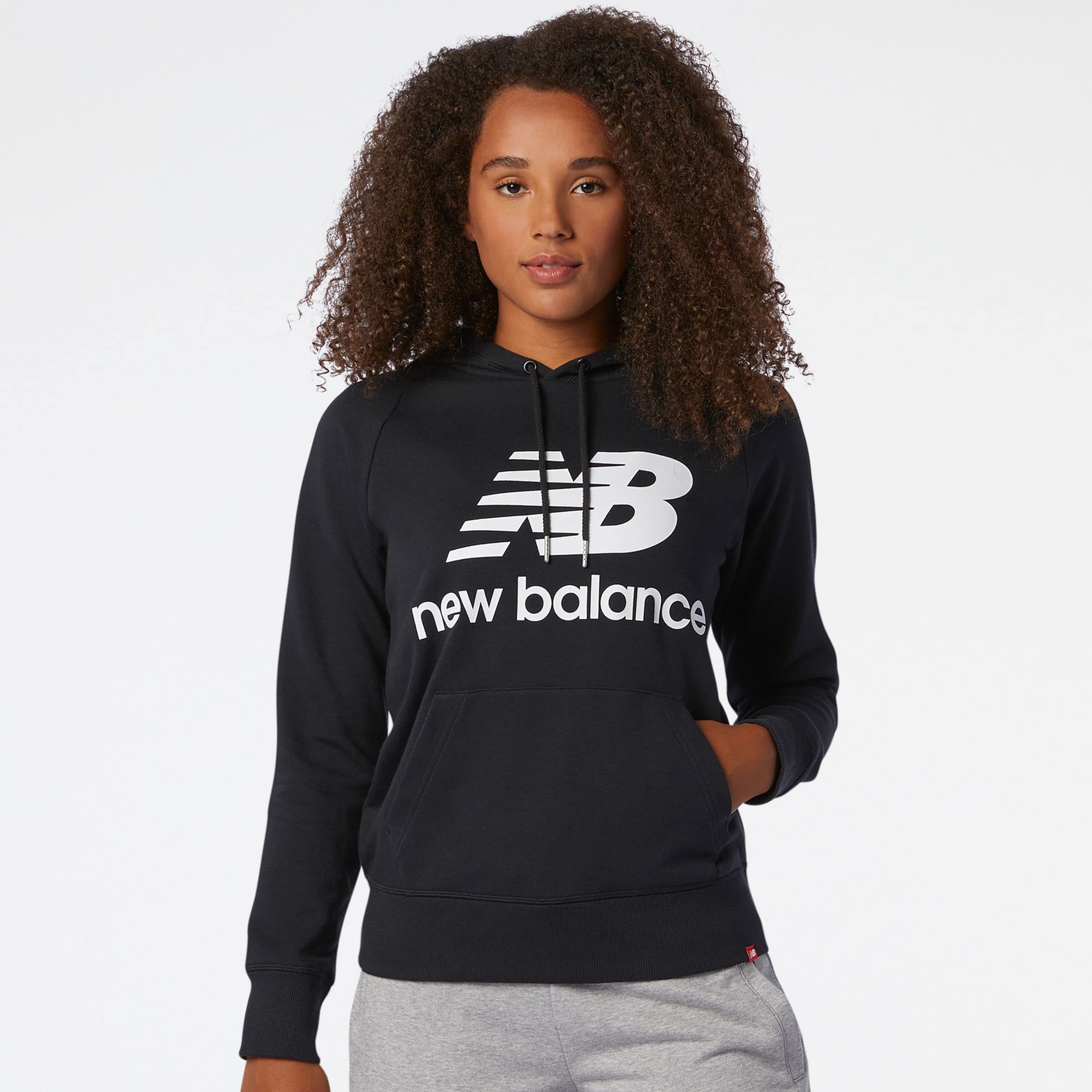 New Balance Women's NB Essentials Pullover Hoodie, Black, Small