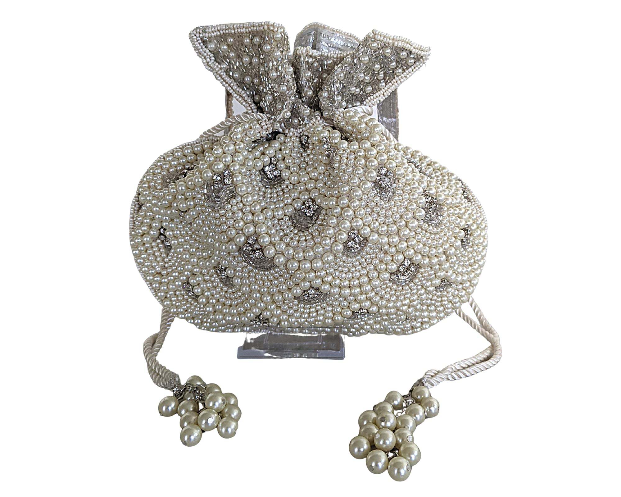 CRAFT BAZAAR Handmade Potli Bags For Women, Beaded Drawstring Purse, Evening Clutches For Wedding And Party, Wristlet Purses For Women