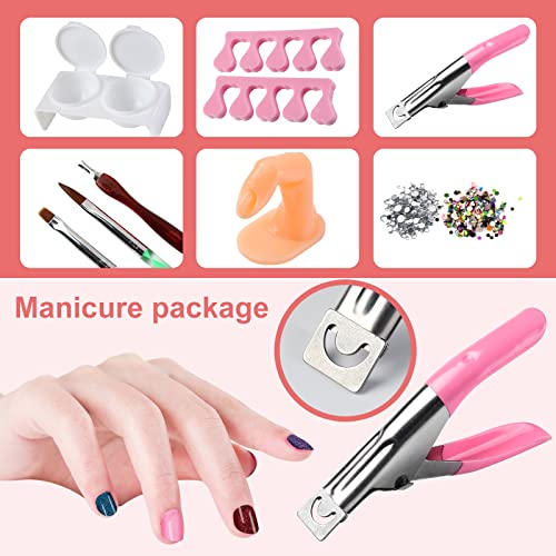 Nail Kit Set Professional Acrylic with Everything, 12 Glitter Acrylic Powder Kit Nail Art Tips Nail Art Decoration, DIY Nail Art Tool Nail Supplies Acrylic Nail Kit for Beginners (Beginners)