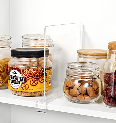 HBlife 12 Pack Clear Shelf Dividers, Vertical Purse Organizer for Closet Perfect for Sweater, Shirts, Handbags in Bedroom and Kitchen, Adjustable Acrylic Bookshelf for Organization