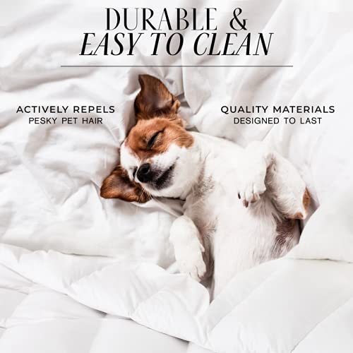 Italian Luxury King/Cal King Comforter 2100 Series Goose Down Alternative Bed Comforters Soft, Machine Washable Blanket, All-Season Bedding Diamond Baffle Stitched Duvet Insert White