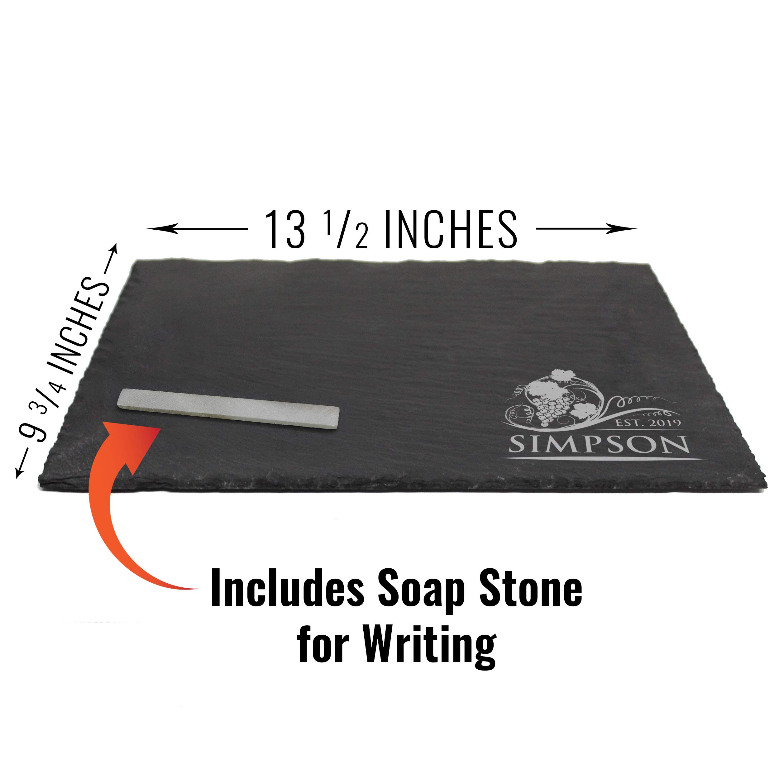 Engraved Slate Cheese Board Tray - Personalized and Custom Monogrammed