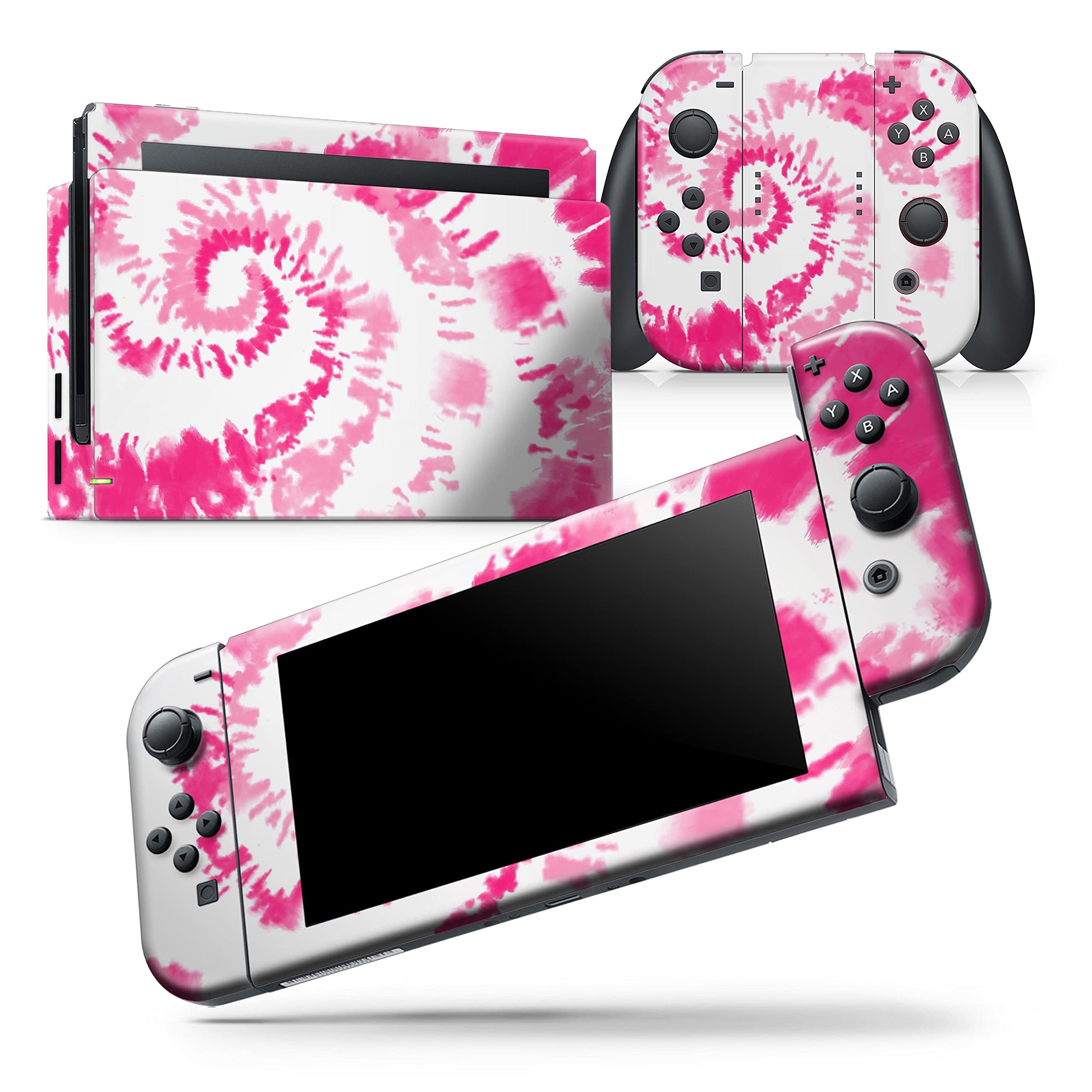 Design Skinz - Compatible with Nintendo Switch OLED Console Bundle - Skin Decal Protective Scratch-Resistant Removable Vinyl Wrap Cover - Spiral Tie Dye V6