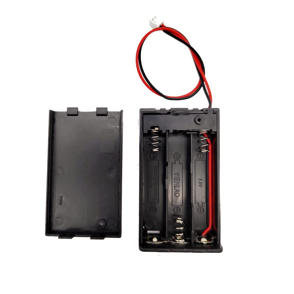 ShangHJ 3 Cell AAA Battery Holder Case Cover Storage Box with ON/Off Switch PH2.0 JST Connector Male 15cm Cable 3.3-4.5V (Pack of 6 Pieces)