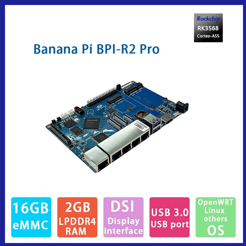 Generic Original Banana PI BPI R2 Pro Rockchip RK 3568 Quad-core ARM Cortex-A55 CPU Opensource Router Demo Board