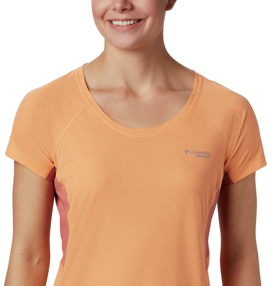 Columbia Women's Titan Ultra II Short Sleeve, Bright Nectar/Dark Coral, Medium