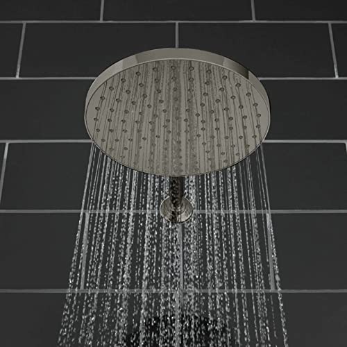 Fontana Deauville Round Rain Shower Head With Masterclean Spray Face In Polished Vibrant Brushed Nickel Finish (10 Inch)