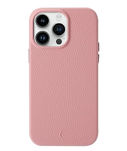 Luner - for iPhone 14 Pro (6.1") - Vegan Leather Phone Case [Compatible with MagSafe] for Women and Girls - Pink
