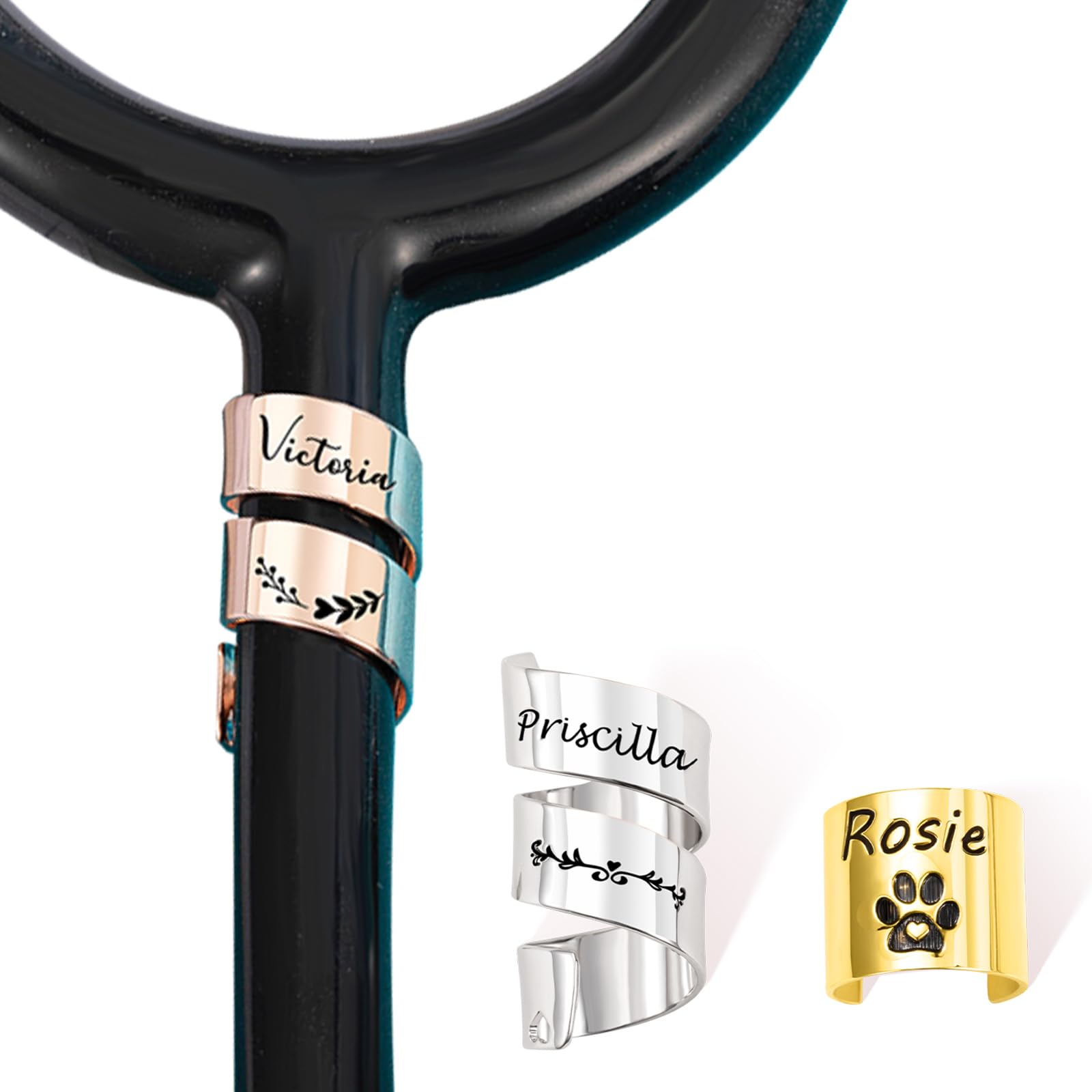 Generic Personalized Stethoscope Name Tag ID Tag, Custom Stethoscope Charms Accessories, Nurse Appreciation Gifts for Nurse Doctor RN Medical Assistant Nursing Student