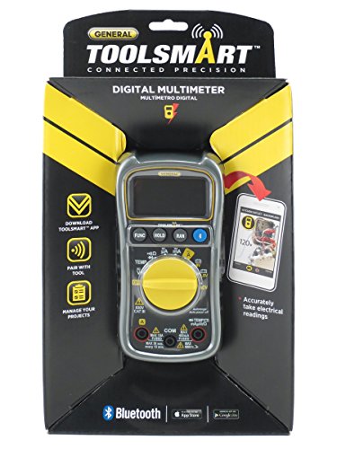 General Tools TS04 ToolSmart Bluetooth Connected Digital Multimeter, Auto-Ranging with NCV Detector, CAT III 600V Safety Rated