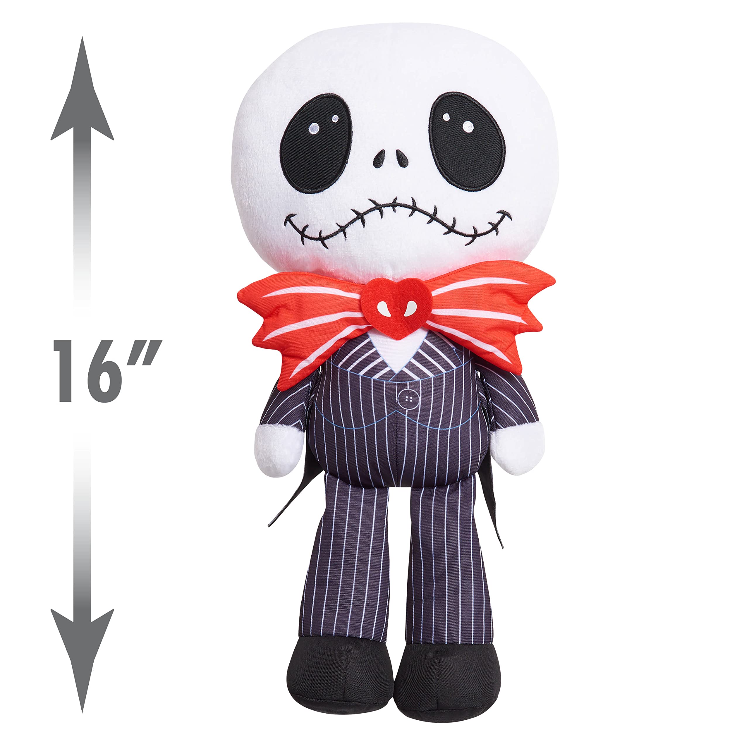 Disney Tim Burton’s Nightmare Before Christmas Valentine Large Plush Jack Skellington, Officially Licensed Kids Toys for Ages 3 Up by Just Play