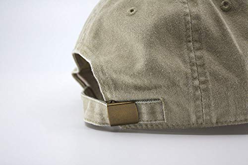 Classic Washed Dyed Cotton Twill Soft Crown Adjustable Dad Hat Baseball Cap (Dark Green/Khaki)
