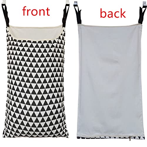 HDHYK Adjustable Space Saving Door Hanging Laundry Hamper Bag with Over Door Hooks for Dirty Laundry