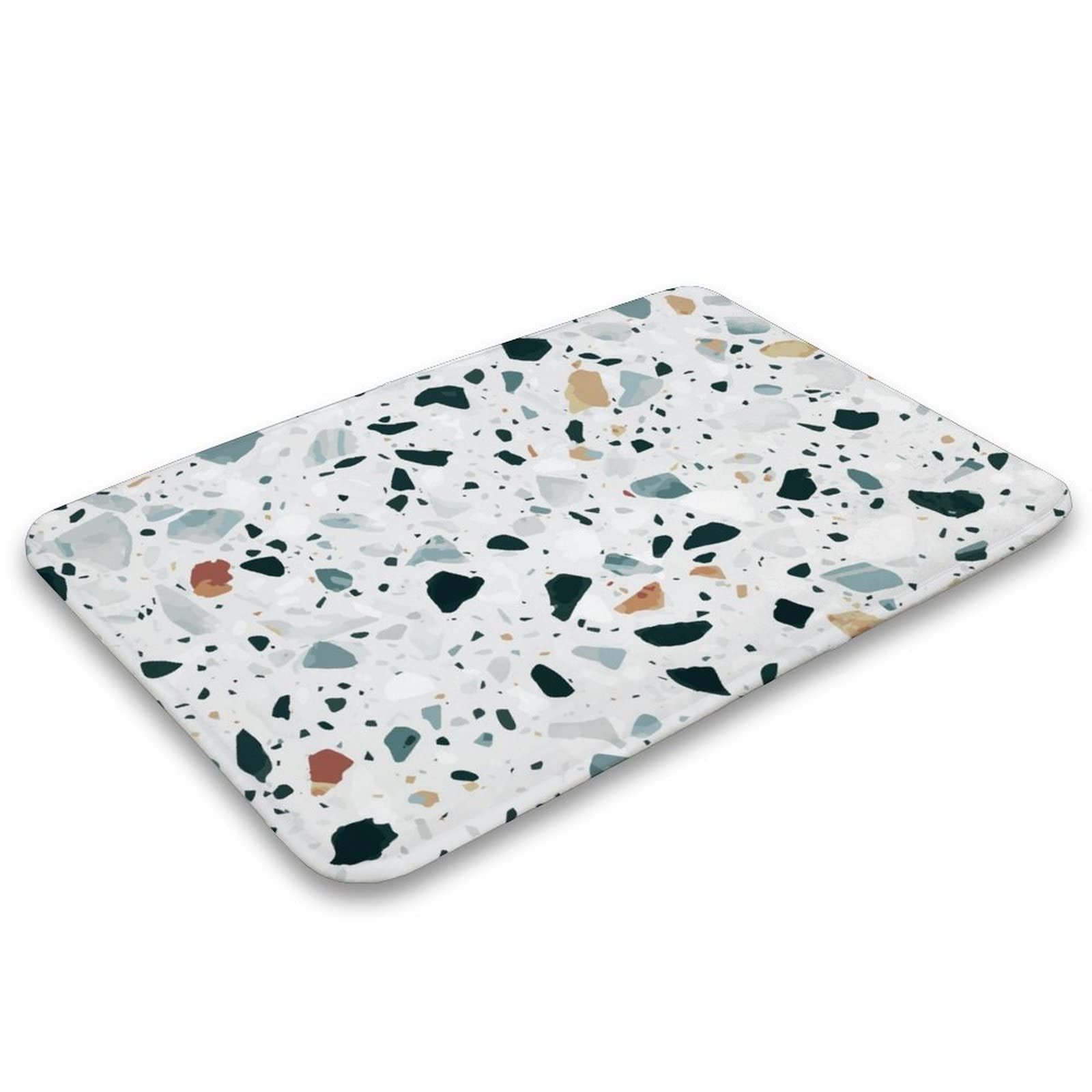 Gray Blue Stone Blocks Kitchen Mat and Rugs Cushioned Anti-Fatigue Kitchen mats 16"x 24"Non Slip Waterproof Kitchen Mats and Rugs for Kitchen Floor Home Office Sink Laundry