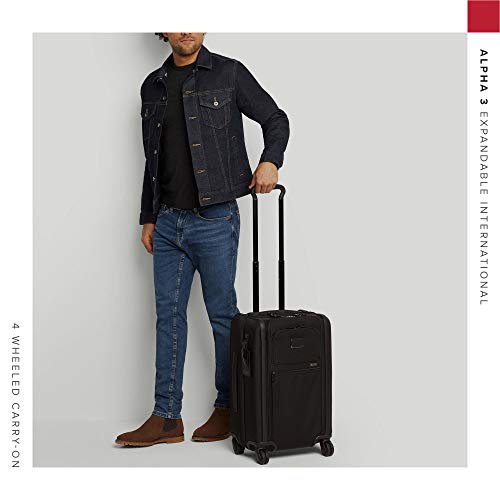 TUMI Alpha 3 International Expandable 4-Wheeled Carry-On - Weekend and Internation Travel Luggage - Black