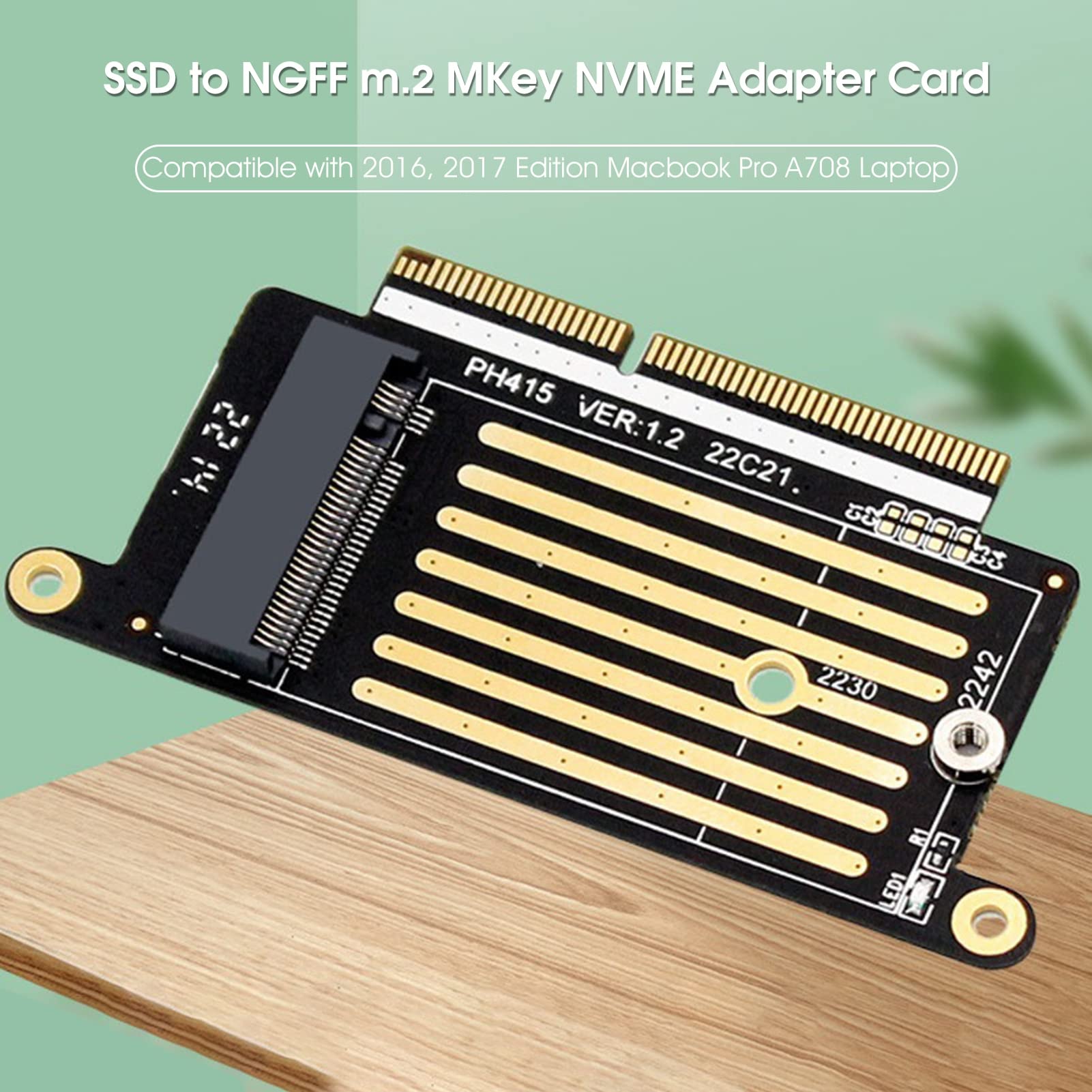 GreBest Adapter Card Indeformable Widely Compatible Practical SSD to NGFF M.2 MKey NVME Hard Drive Converter Card