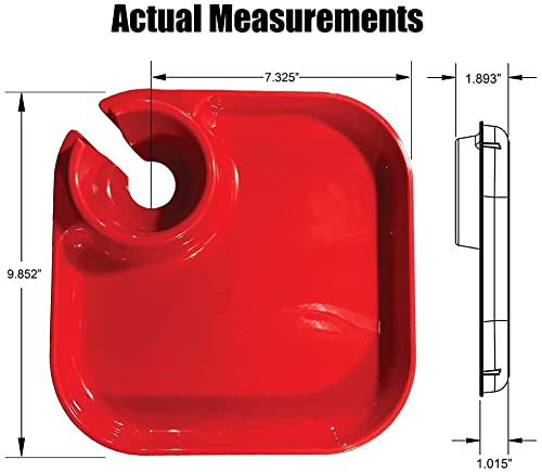 Great Plate Reusable Plastic Plates for Parties with Built-In Cup Holder - Set of 6 Party Plates and Cups for Kids or Adults for Tailgating BBQ Camping Picnics (Red, White and Green, Square)