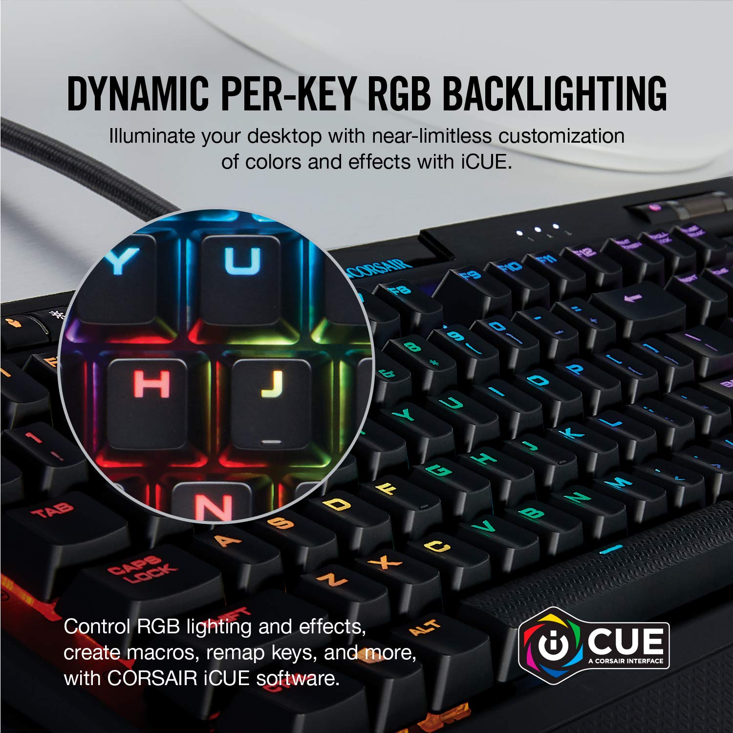 Corsair K70 RGB MK.2 Mechanical Gaming Keyboard - USB Passthrough & Media Controls - Linear & Quiet - Cherry MX Red - RGB LED Backlit (CH-9109010-NA)