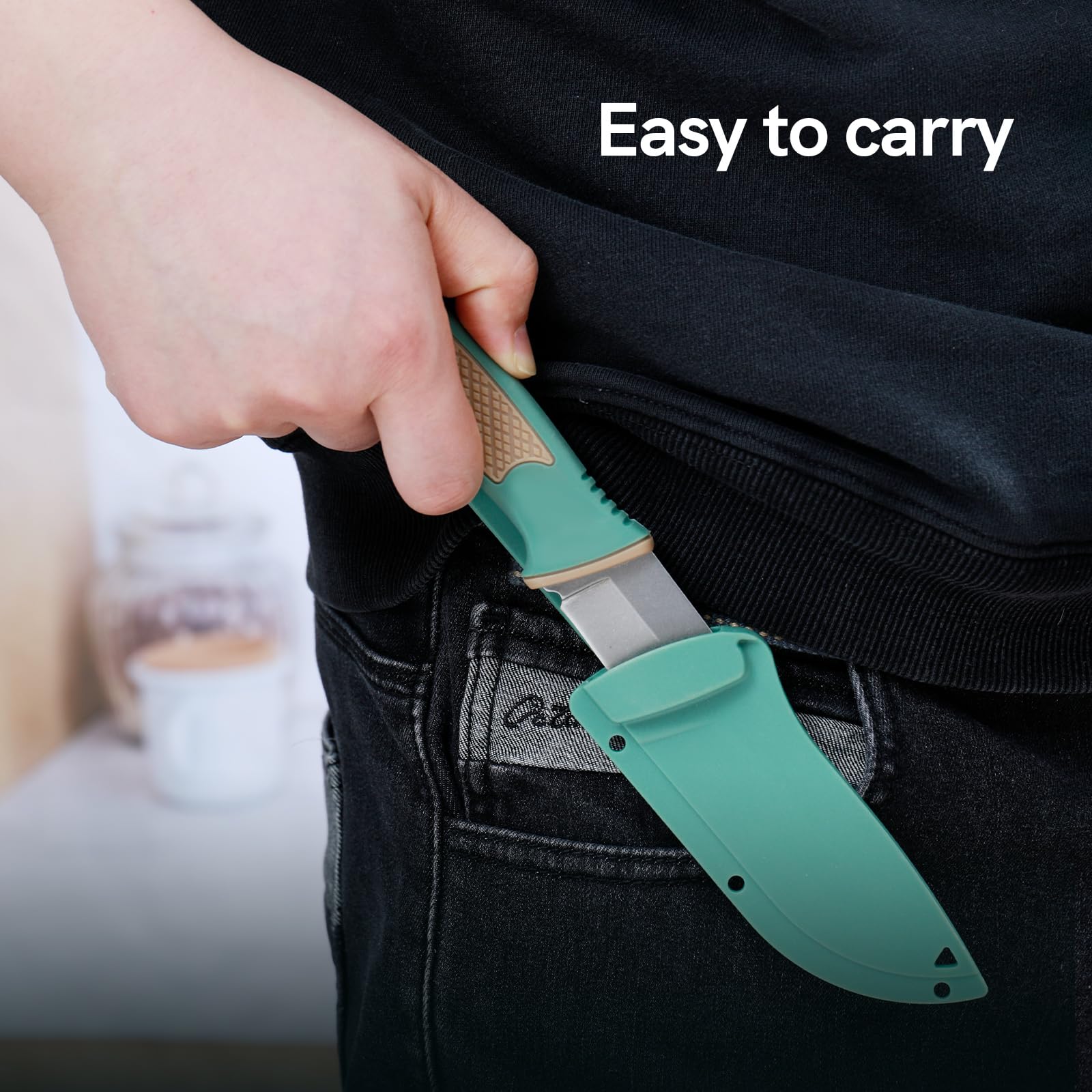 Dispatch Tactical Fixed Blade Outdoor Knife Bushcraft Survival Hunting Tool, Non-slip Stylish Handle, with Practical Sheath, for Camping, Hunting, Adventure, 8'' Closed