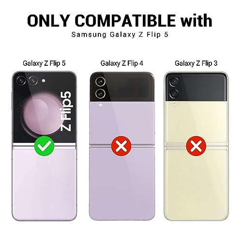 TURYXIA for Z Flip 5 Case, Galaxy Z Flip 5 Case with Screen Protector for Girls Women Soft Silicone Gel Rubber Cute Curly Wave Frame Phone Case for Samsung Z Flip 5 2023- Purple