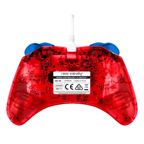 PDP Rock Candy Enhanced Wired Power Nintendo Switch Pro Controller, Official Licensed Nintendo Switch Mario Accessories/Switch Lite/OLED Compatible, Compact Durable for Travel, Ergonomic Non-Slip Joystick