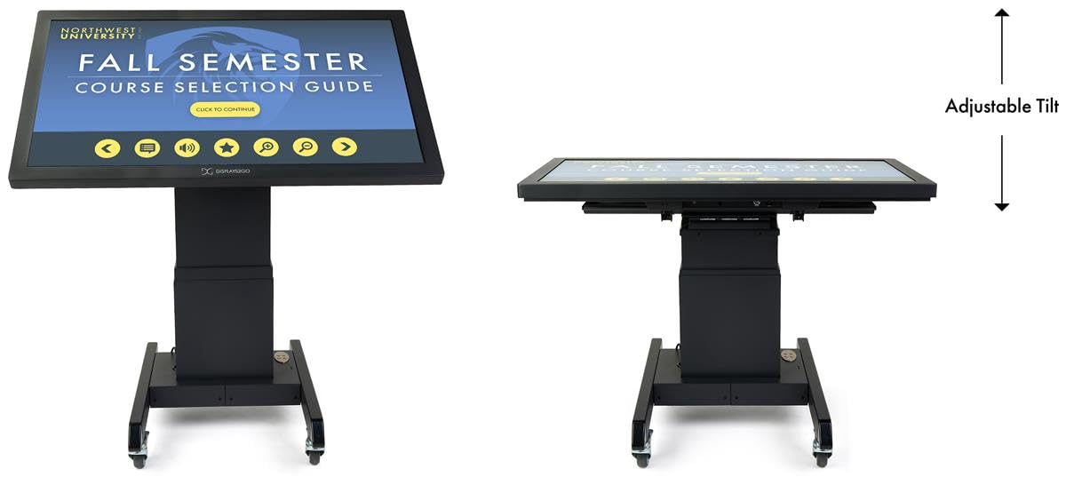 Displays2go 43" Mobile Interactive Display, Motorized Stand, Height & Tilt Adjusting - Black (DGITCHMT43)