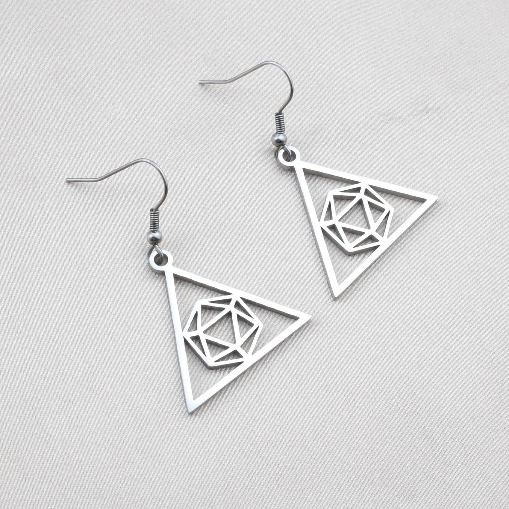DGHJ Dungeons and Dragons Gift Dungeons and Slay Dragons Necklace Earring DM Gift DM Fans Gift Dungeons Lover Gift (Dungeons- Ear)