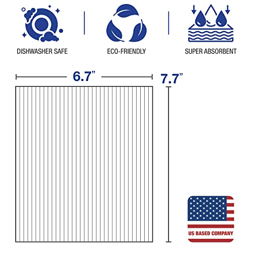 Eparé Swedish Dish Cloths & Cellulose Sponge Cloth - 8 Pack Blue Reusable Dish Cloth - Disposable Dish Cloths for Washing Dishes - Washable Swedish Dish Clothes - Sponge Cloths Kitchen Reusable