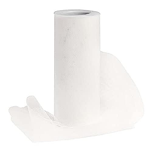 SARO LIFESTYLE RCZ DĂŠcor Tulle Spool/Roll - 6" x 25 Yards | Ivory | 1 Pc.