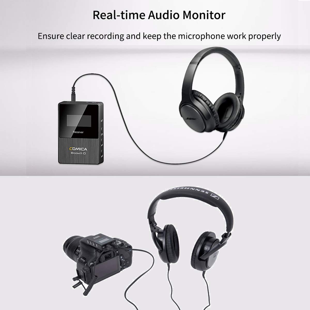 comica Boom X-D D1 Wireless Lavalier Microphone, Digital Transmitter and SLR Receiver System with Clip for Interview, YouTube, Facebook Live, Volgging