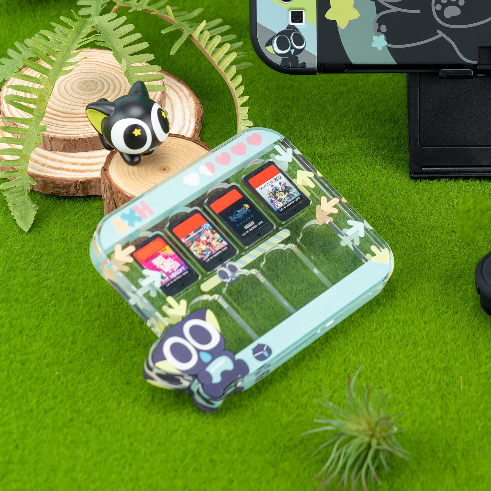 GeekShare Acrylic Switch Game Card Case-Switch Game Holder Case with 8 Game Card Slots Cartridge-Game Card Carrying Storage Box Compatible with Nintendo Switch -- The HEI Series