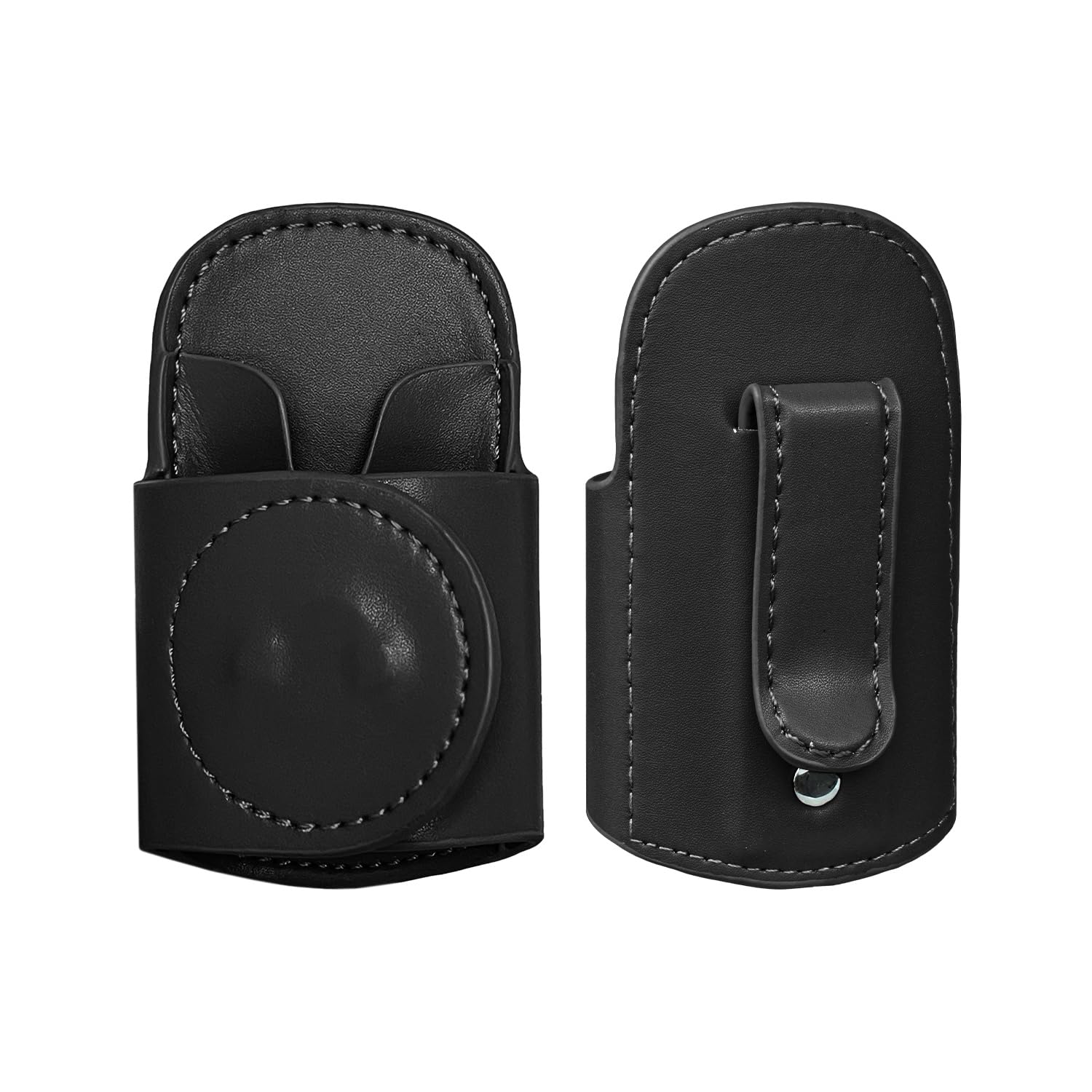 Magnetic Stethoscope Holder for Scrubs, with Leather-Covered Clip for Littmann & Most Stethoscopes, Stethoscope Holder Clip for Scrubs/Belts/Backpacks, Black