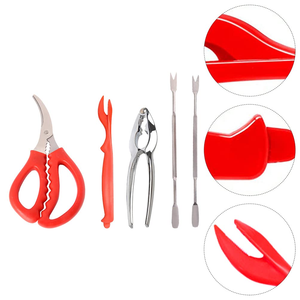 Hemoton 1 Set 8pcs Crab Eating Tool Lobster shellers Crab Leg Forks Lobster Picks Crab Tool Lobster Shell Opener Shrimp Lobster Utensils Seafood Utensils shelled Stainless Steel Appliance