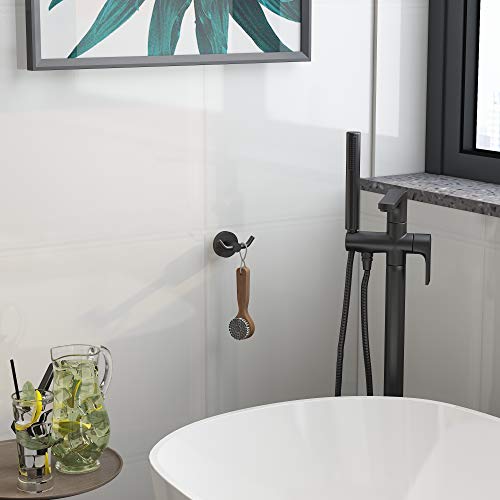 MARMOLUX ACC - Black Bathroom Hooks for Towels | Modern Black Hooks, Double Robe & Towel Hooks Ideal as Bathroom Towel Holder, Shower Wall Hook, Kitchen Hand Towel Holder
