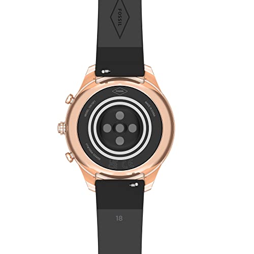Fossil Women's Stella Gen 6 Hybrid 40mm Stainless Steel and Silicone Smart Watch, Color: Rose Gold/Black (Model: FTW7064)