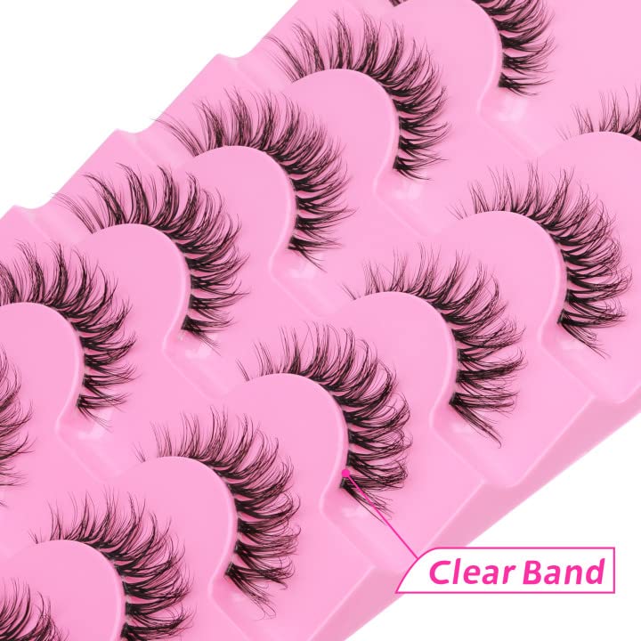 False Eyelashes Natural Look Wispy Faux Mink Lashes Natural Lashes 3D Fake Eyelash Look Like Cluster Lash by TOOCHUNAG