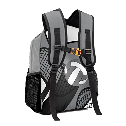 Personalized Sports Volleyball Grey with Name Text Custom Backpack for Sport Camping Picnic