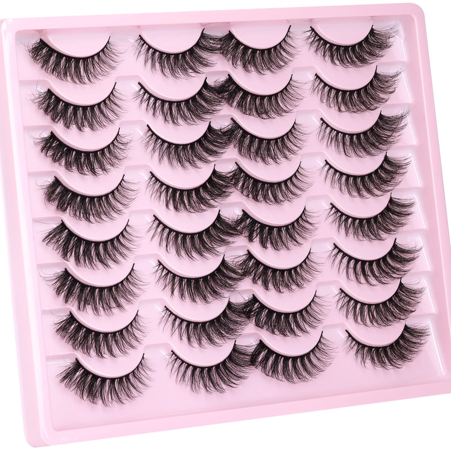 False Eyelashes Natural Look Wispy Fake Lashes Fluffy 15mm Short Cat Eye Faux Mink Eyelashes Wispies Strip Lashes Pack by Delyneph